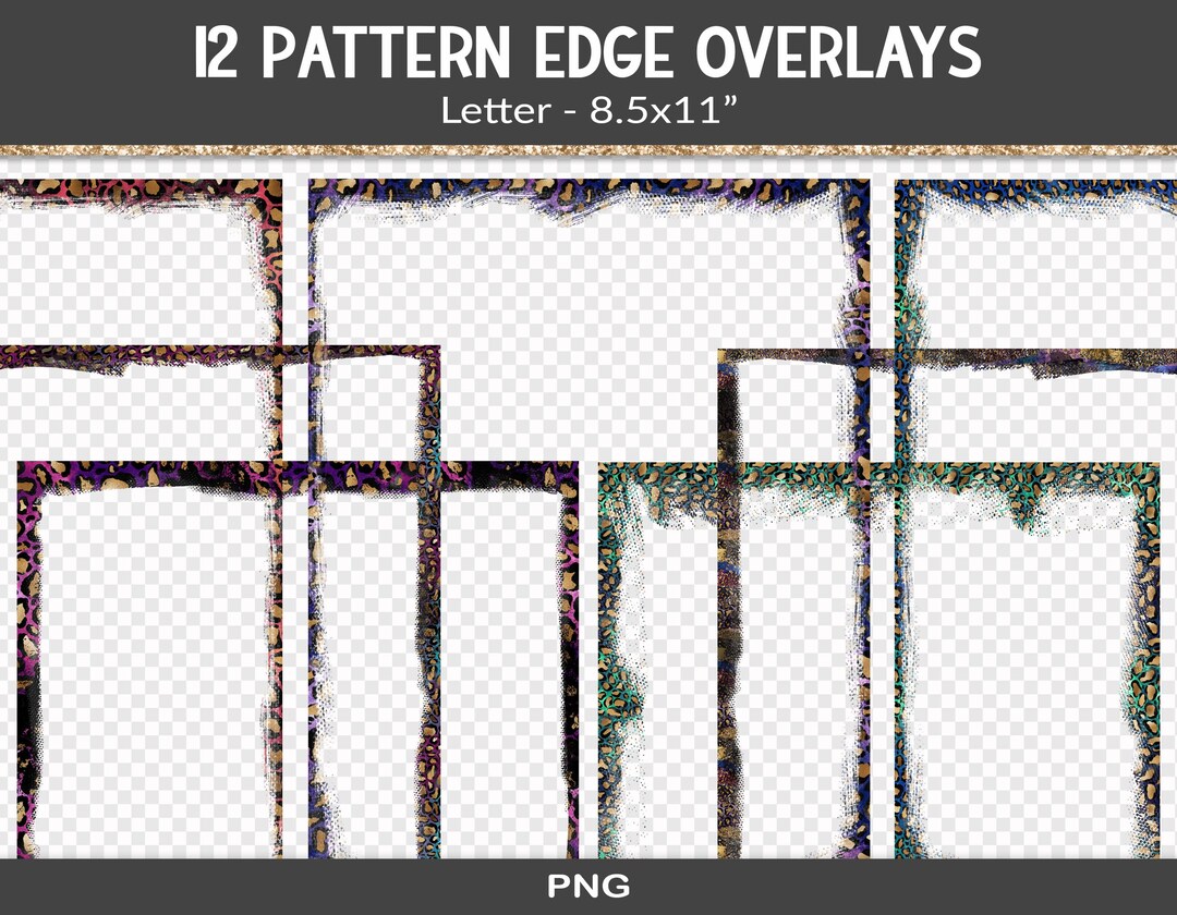 Grungy Pattern Edge Paper Overlays, Junk Journal Page Frame Overlay ...