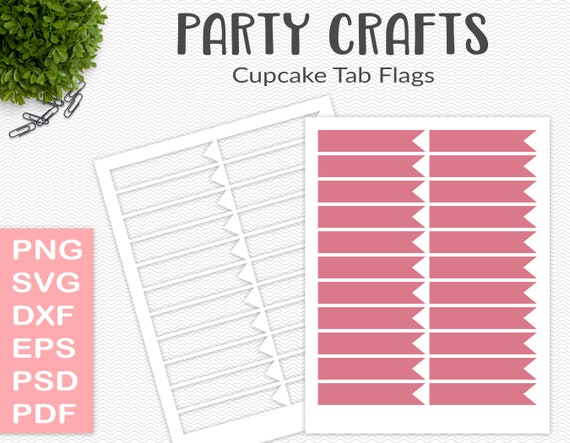 Cupcake Flag Template Party Printable Craft Template Mini - Etsy Australia
