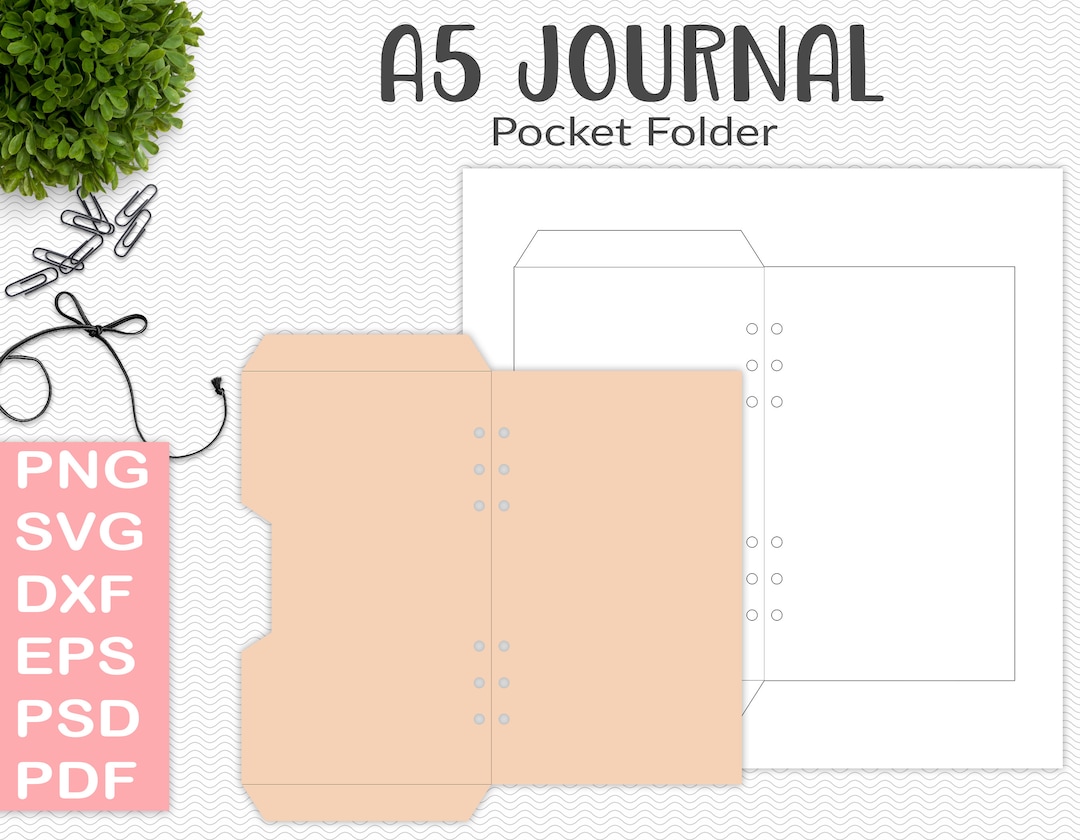 A5 Pocket Folder Template Blank Binder Pockets Svg Cut File - Etsy