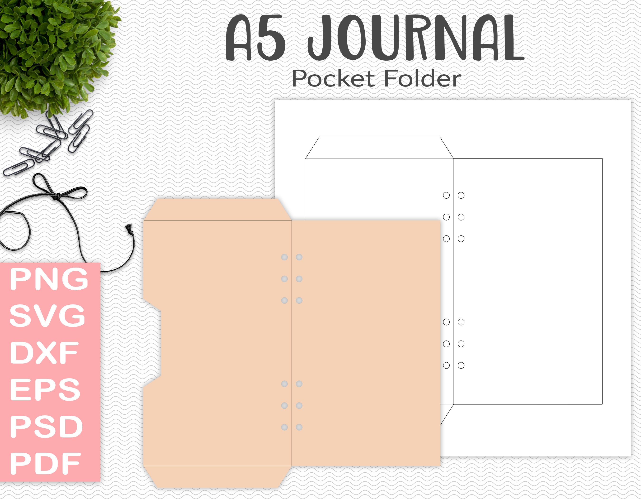 A5 Pocket Folder Template Blank Binder Pockets Svg Cut File - Etsy