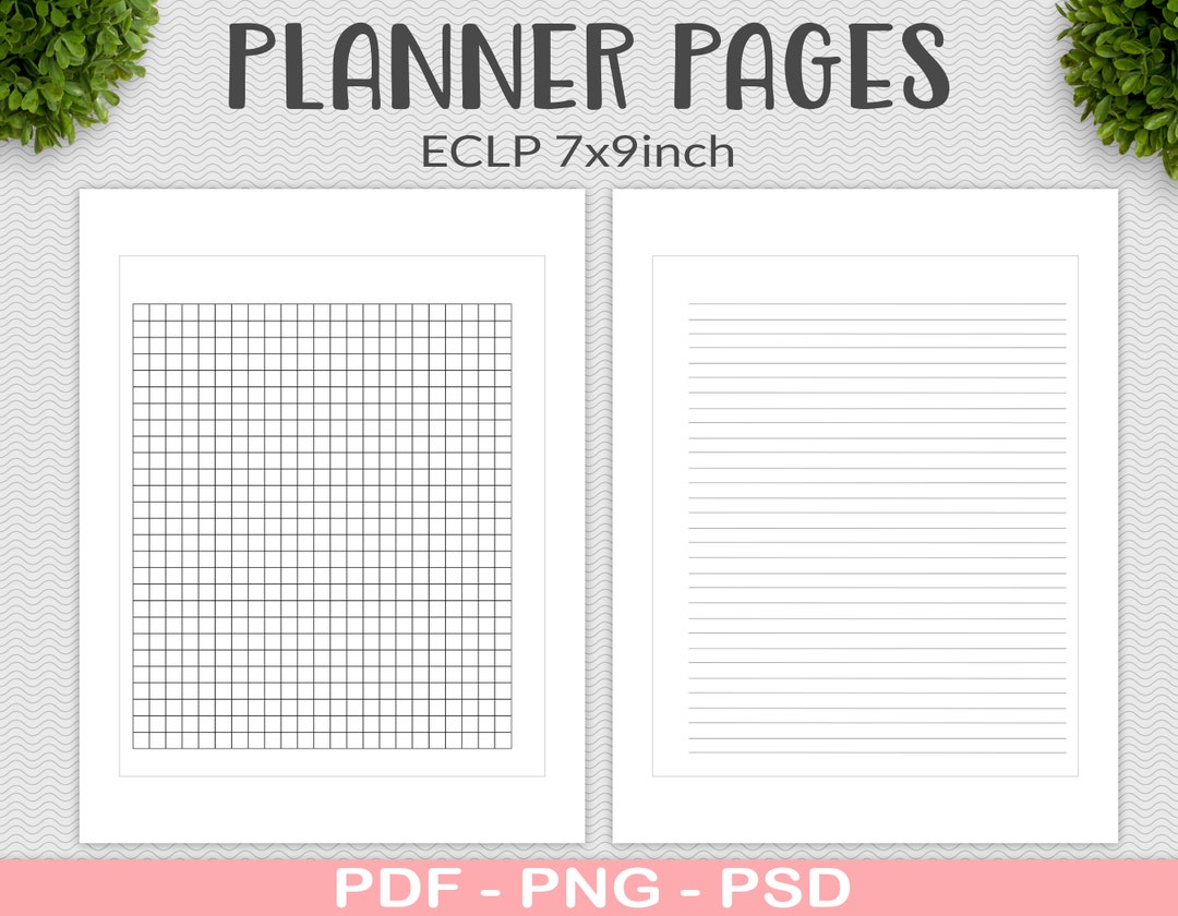 Editable Notes and Grid Template for Ring Binder Journal ECLP - Etsy