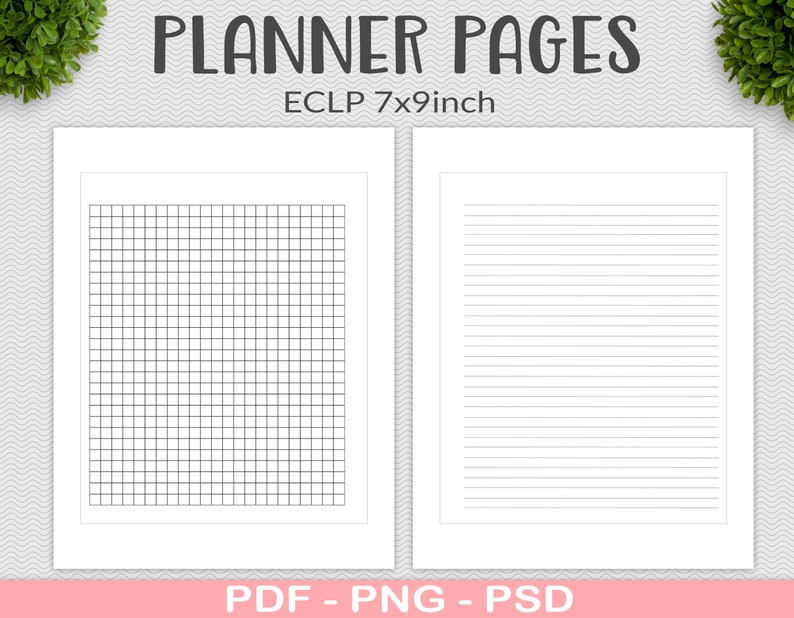 Editable Notes and Grid Template for Ring Binder Journal ECLP - Etsy