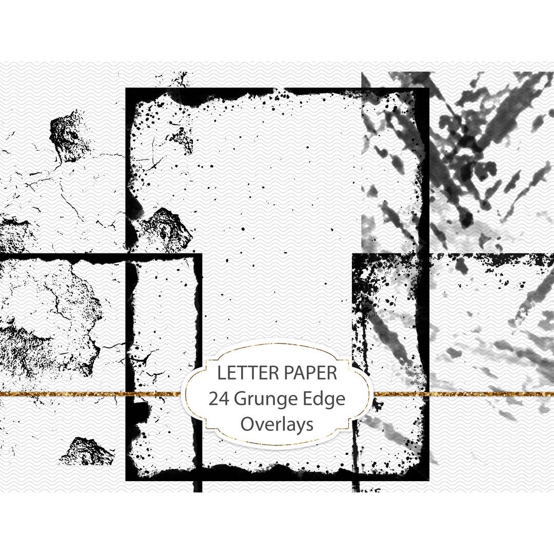 Grunge Edge Scrapbook Overlays Black Paper Frame Overlays - Etsy