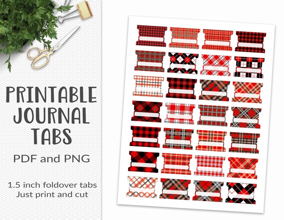 Printable Tabs Fold-over Tabs PNG Cut File Collage Sheet - Etsy