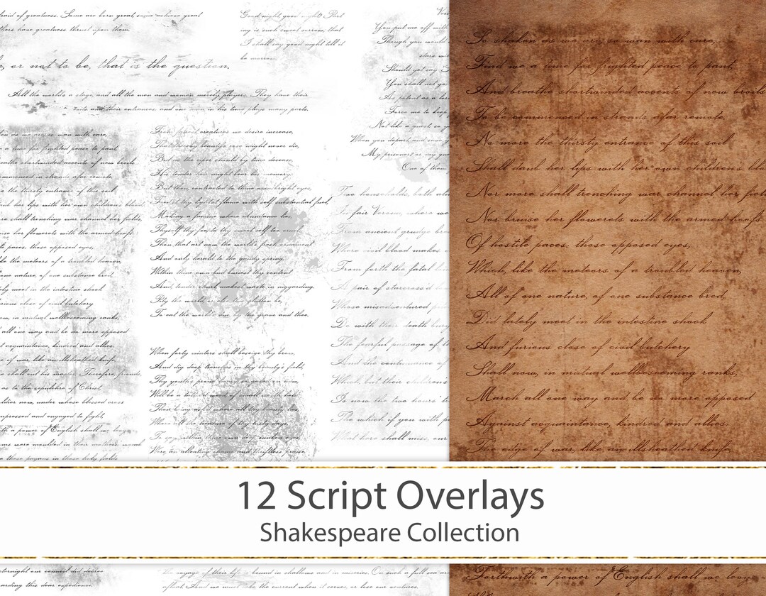 Grunge Script Overlays PNG Handwriting Text Clipart Ink - Etsy