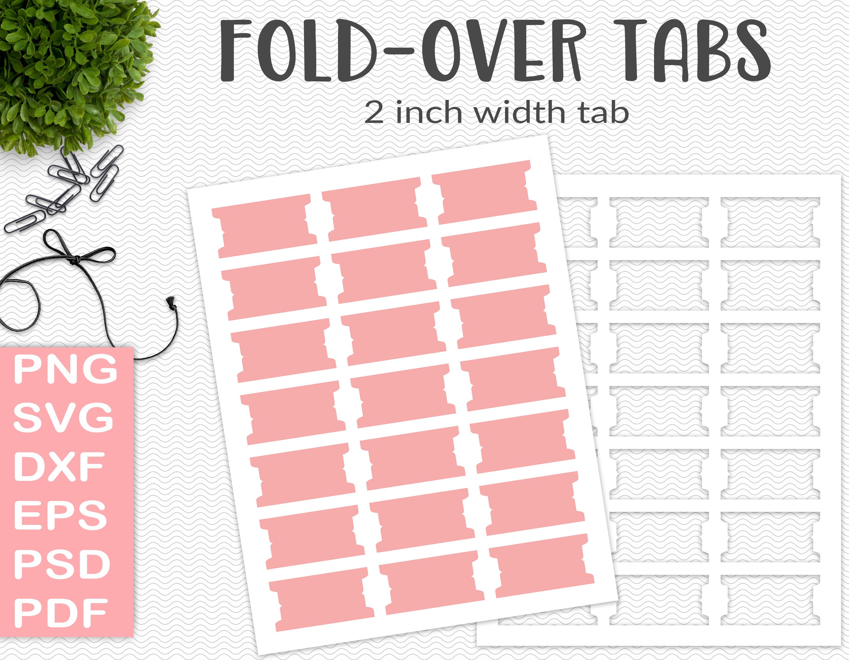 Tabs Template Blank Fold-over Tabs Svg Cut File Planner - Etsy