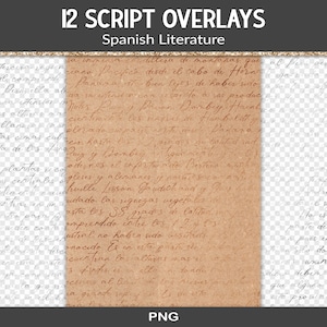 Faded Spanish Script Overlays, PNG Handwriting Text, Ink Writing ...