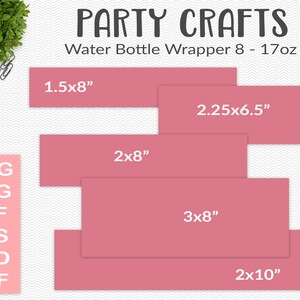 Water Bottle Label Wraps Party Printable Craft Template 5 - Etsy