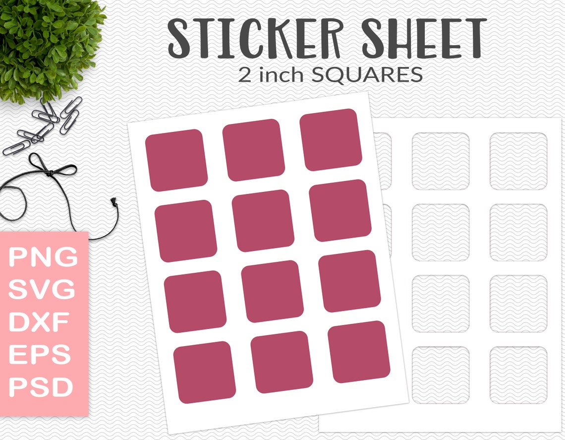 2 Square Label Tag Template Sticker Sheet Printable - Etsy