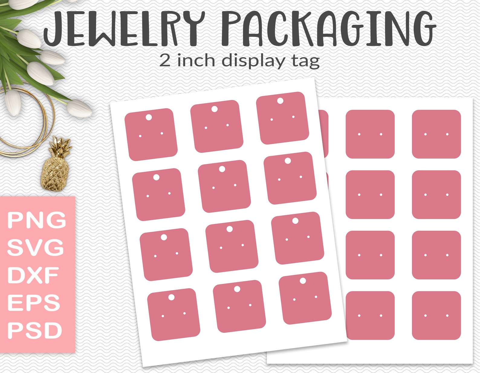 Earring Display Template 2 Jewelry Hang Tag Packaging - Etsy
