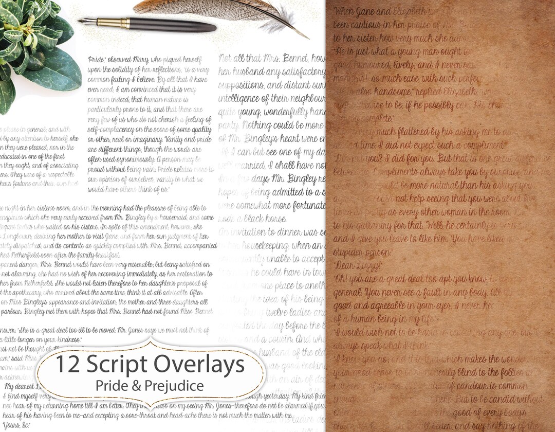 Faded Script Overlays PNG Handwriting Text Clipart Ink - Etsy Australia