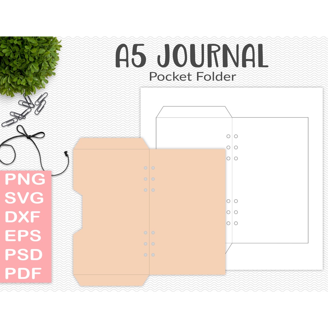 A5 Pocket Folder Template Blank Binder Pockets Svg Cut File - Etsy