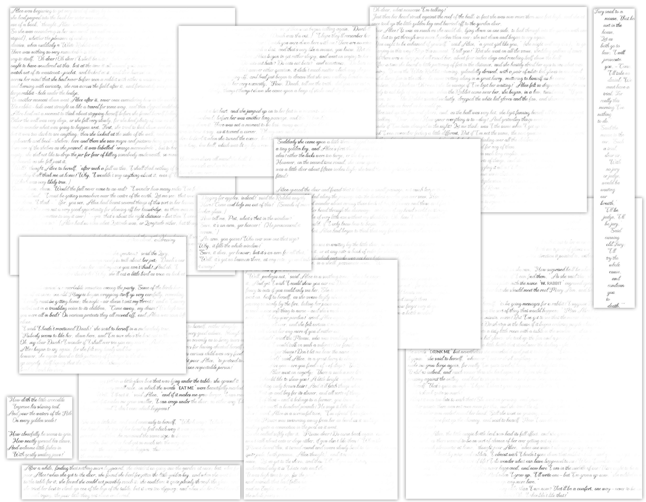 Faded Script Overlays PNG Handwriting Text Clipart Ink - Etsy UK