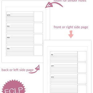 Editable Weekly Horizontal Planner Template Erin Condren | Etsy