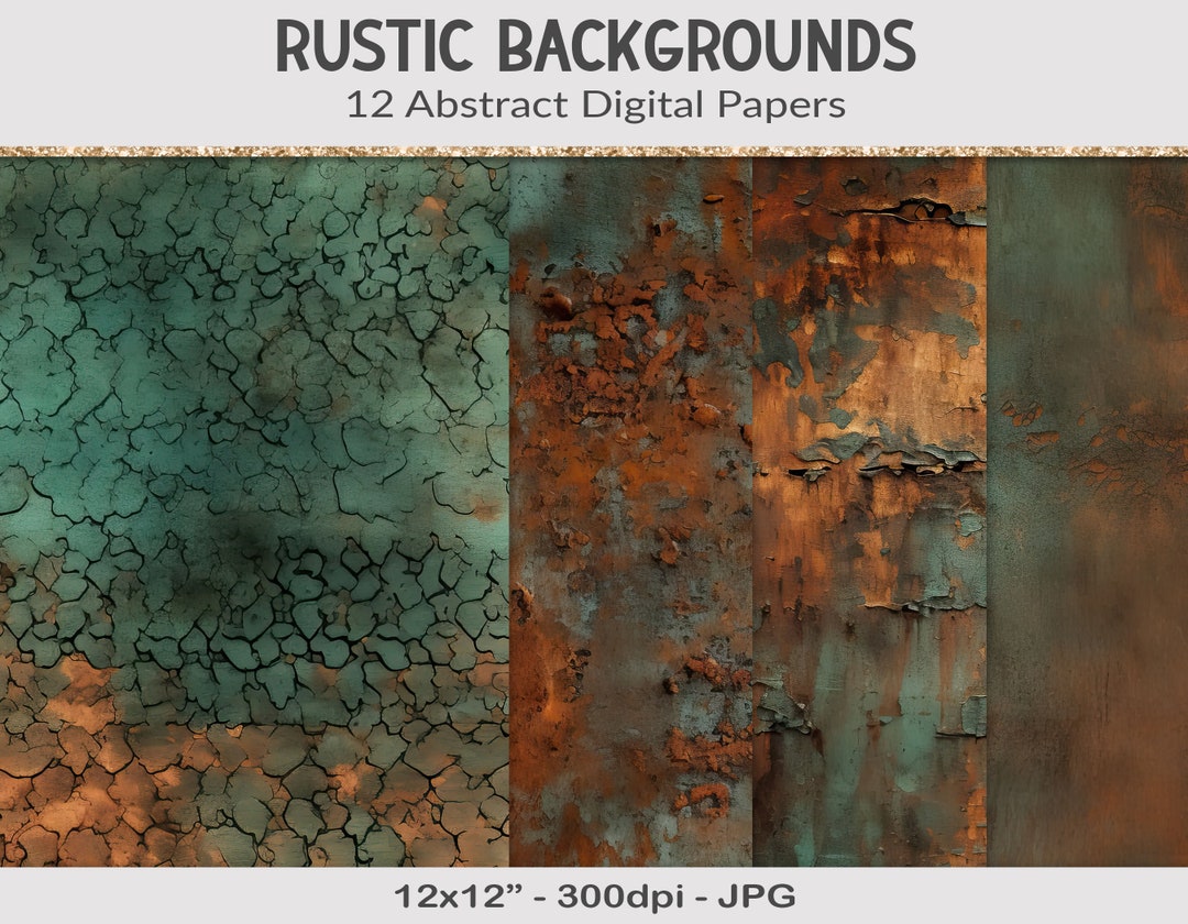 Rust and Copper Texture Papers, Junk Journal Design Supplies, Abstract ...