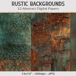 Rust and Copper Texture Papers, Junk Journal Design Supplies, Abstract ...