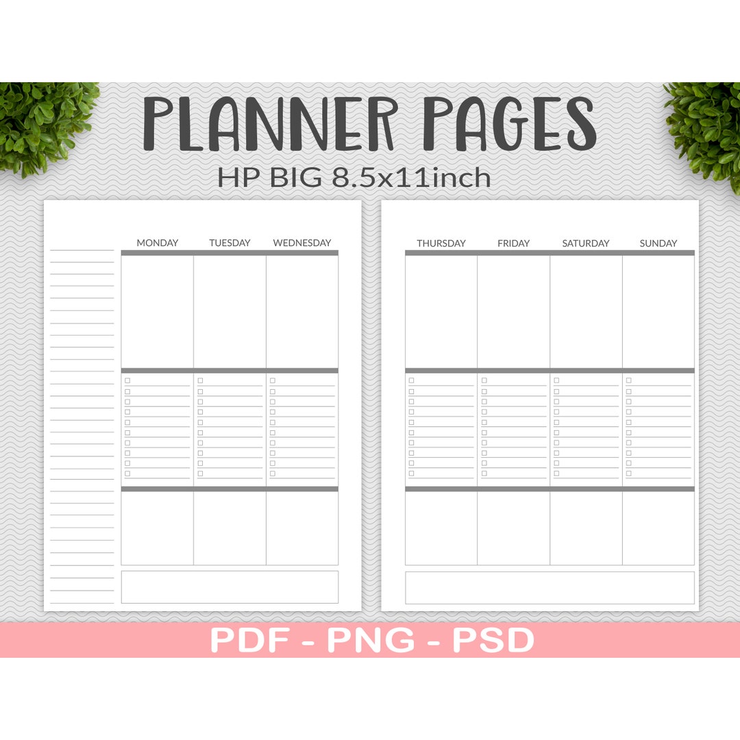 Editable Weekly Planner Template Happy Planner Big Journal - Etsy
