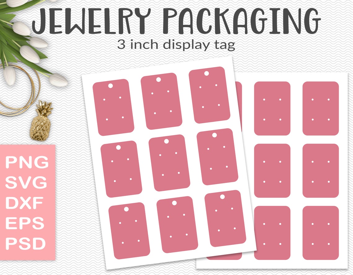 Earring Display Card Template 2x3 Jewelry Hang Tag - Etsy