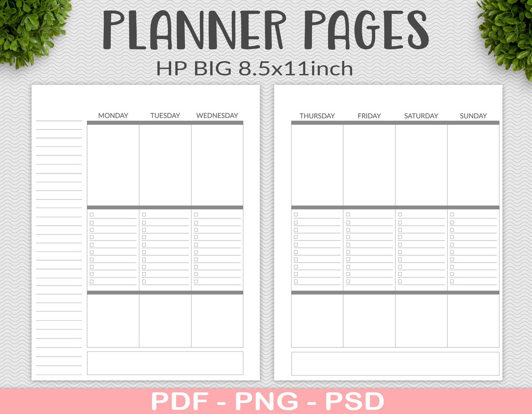 Editable Weekly Planner Template Happy Planner Big Journal - Etsy
