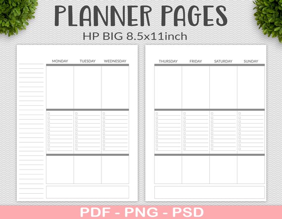Editable Weekly Planner Template Happy Planner Big Journal - Etsy
