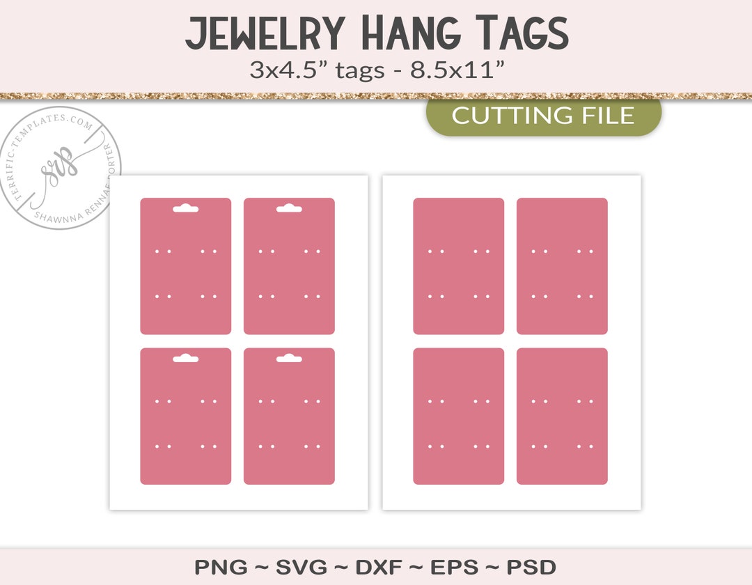 25mm Pin Back Button Card Template, 3x4.5 Jewelry Hang Tag Packaging ...