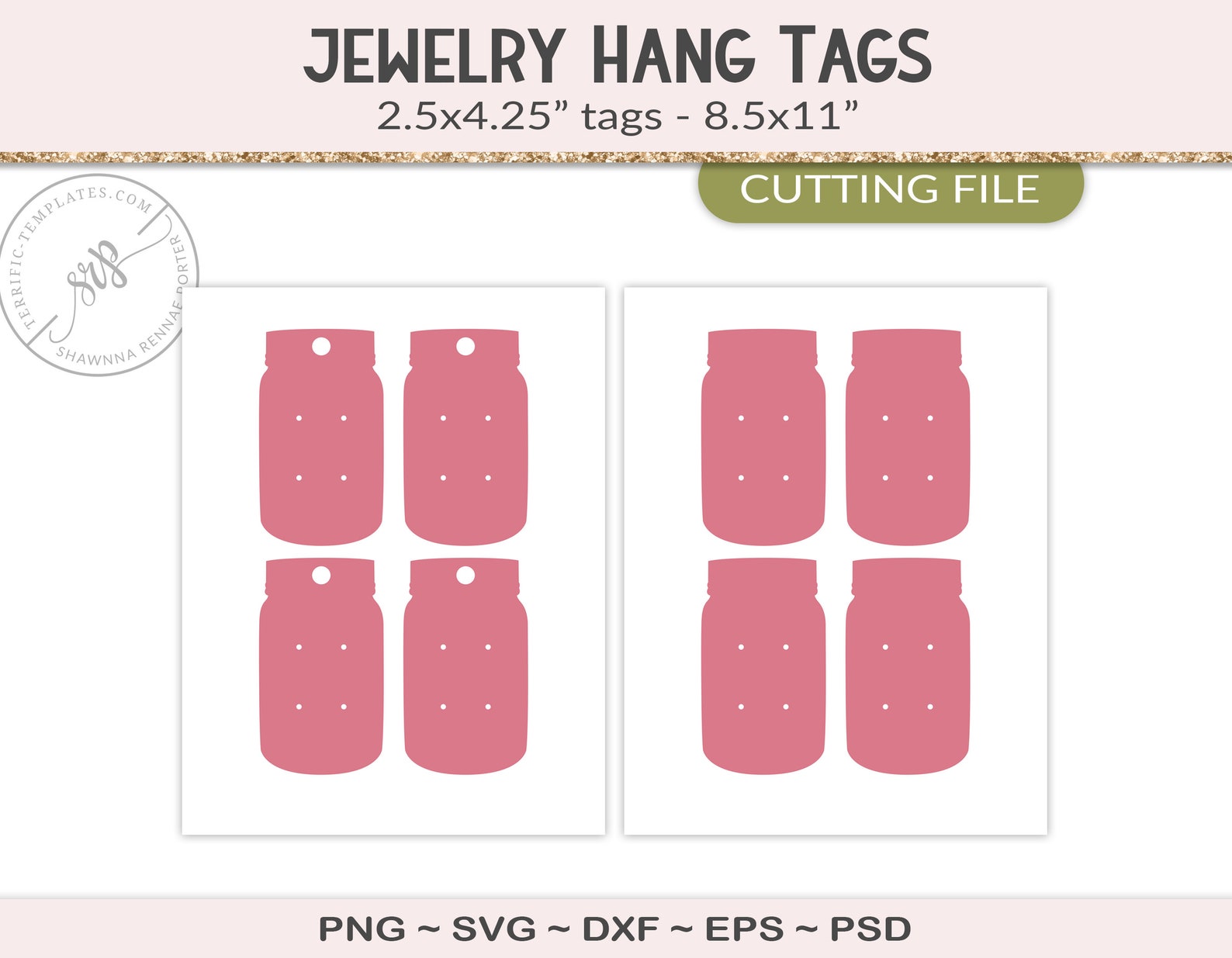 Earring Display Template, 4 Jewelry Hang Tag Packaging, Jewelry Card ...