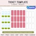 Ticket Stub Design Template, Party Printable Craft Template, Train ...