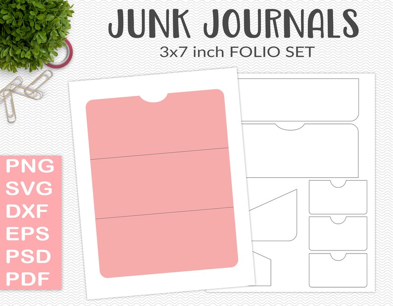 Folio Set Template Folding Junk Journal Folio Printable - Etsy