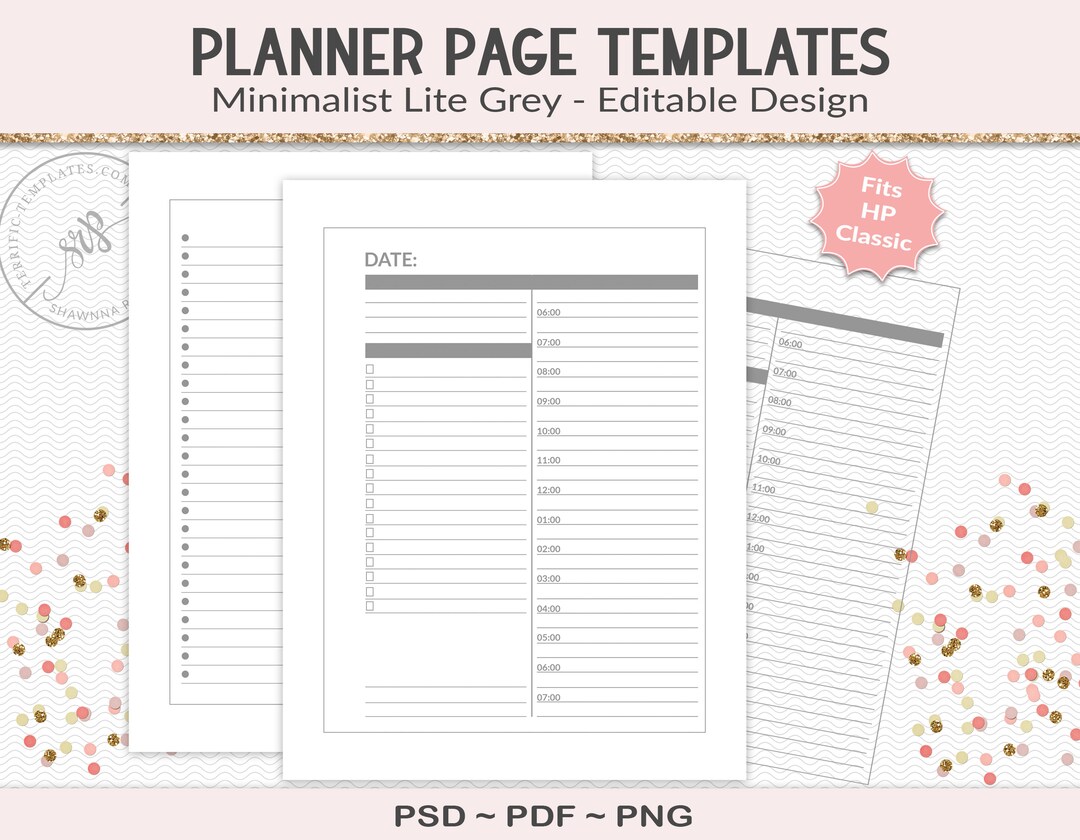Editable Daily Planner Template for the Happy Planner Classic Journal ...