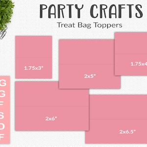 Bag Topper Templates 5 Sizes Party Printable Craft Template - Etsy Canada