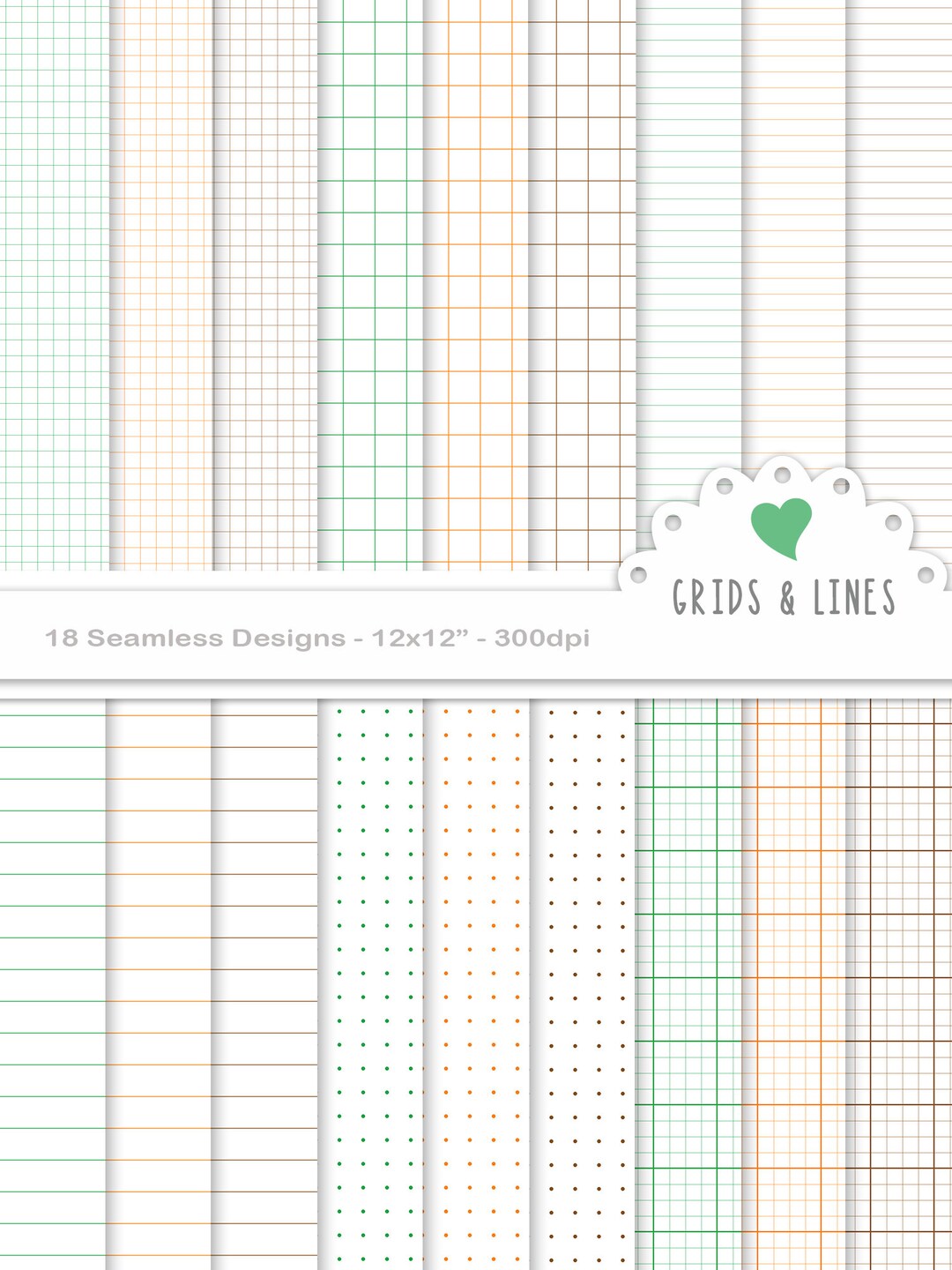 Lined Digital Papers Seamless Graph Paper Backgrounds - Etsy