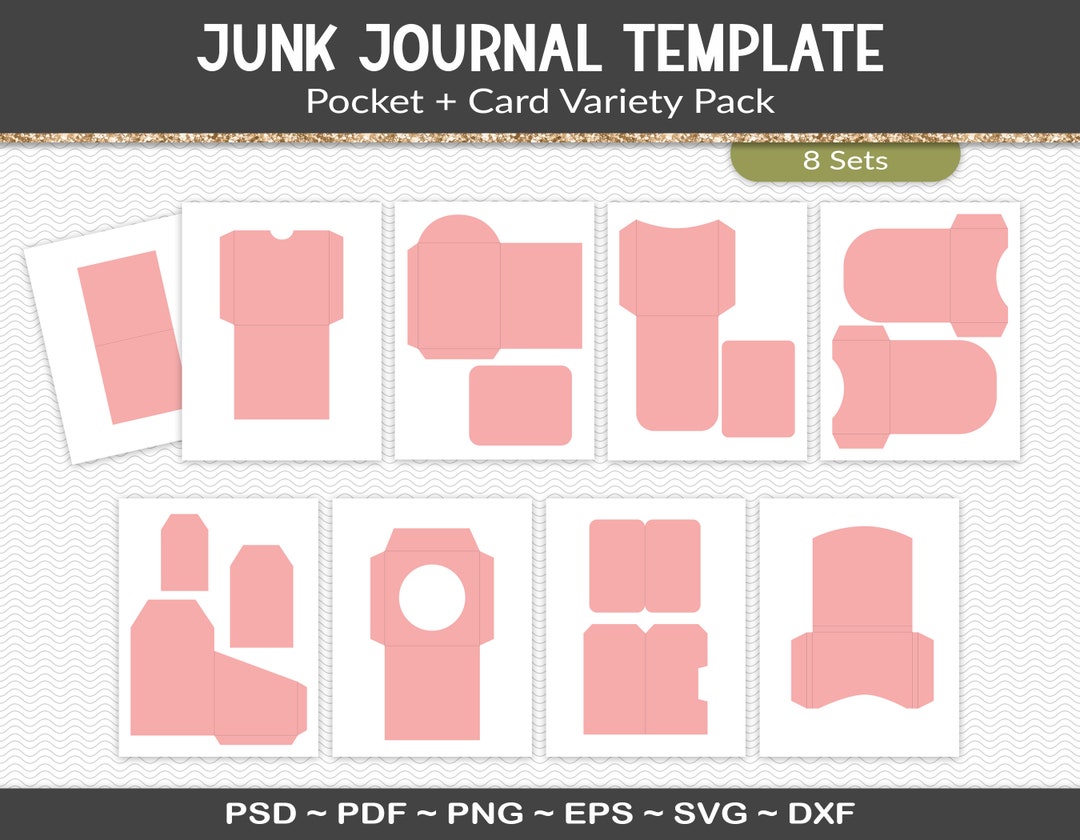 Pocket Card Templates Bundle, Open Top Envelope With Card, SVG Cutting ...