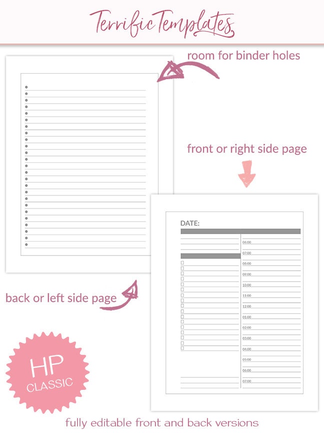 Editable Daily Planner Template for the Happy Planner Classic | Etsy