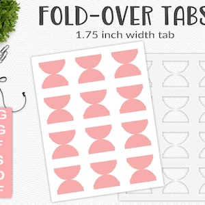 Tabs Template Blank Fold-over Tabs Svg Cut File Planner - Etsy