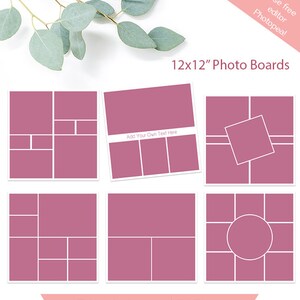 Photo collage templates 12x12 photo storyboards 48 | Etsy