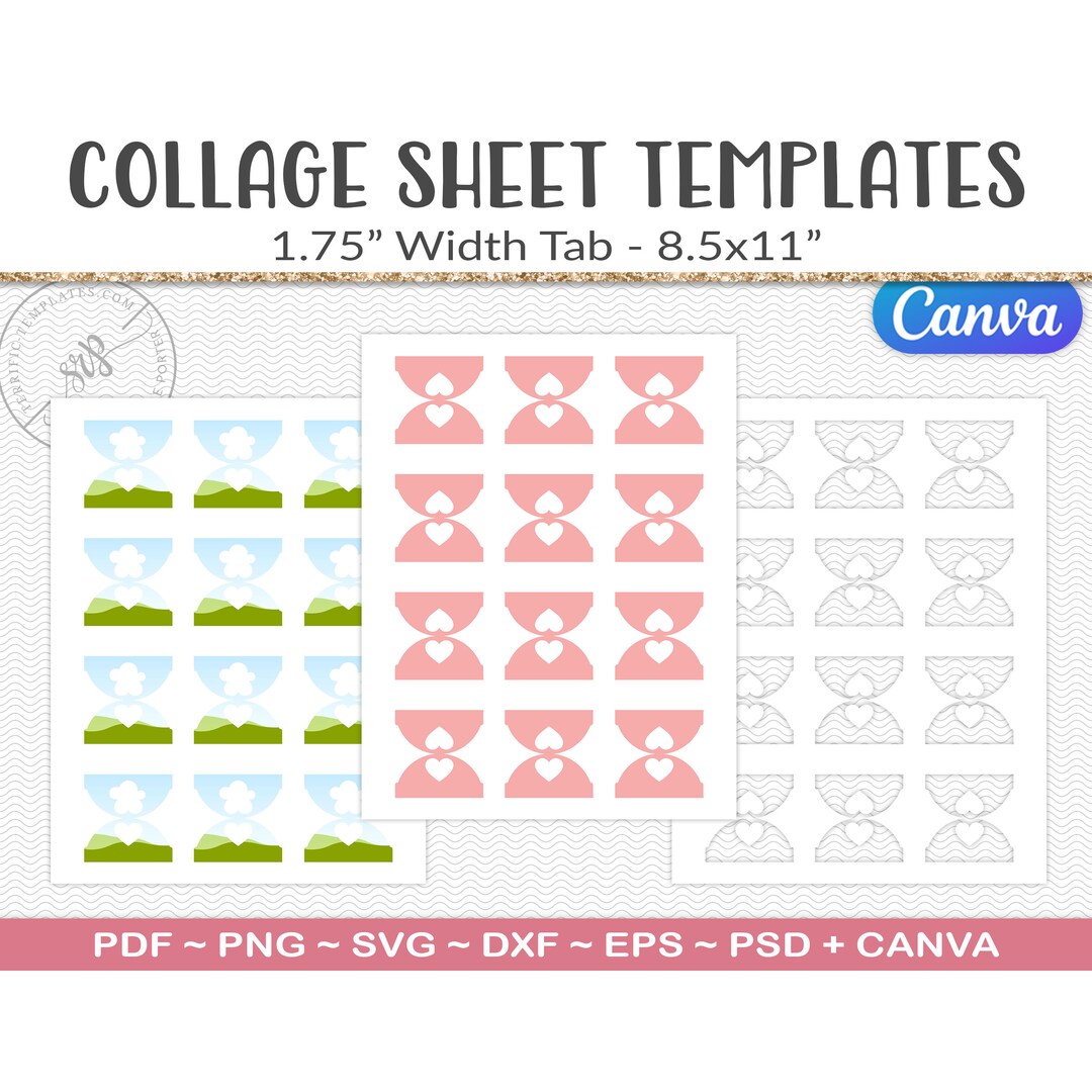 Tabs Template Blank Fold-over Tabs Svg Cut File Planner - Etsy