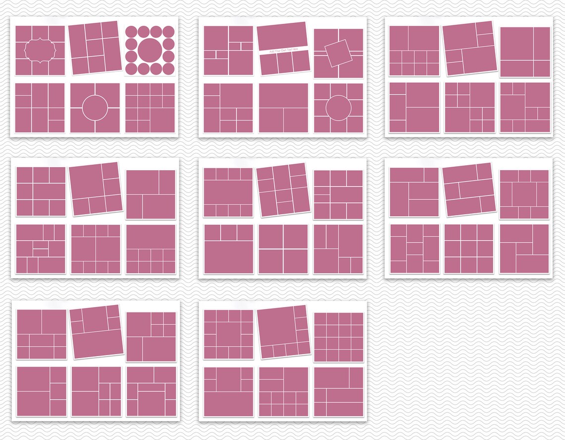 Photo Collage Templates 12x12 Photo Storyboards 48 - Etsy