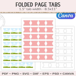 Tabs Template, Blank Fold-over Tabs, Svg Cut File Planner Journal Tab ...