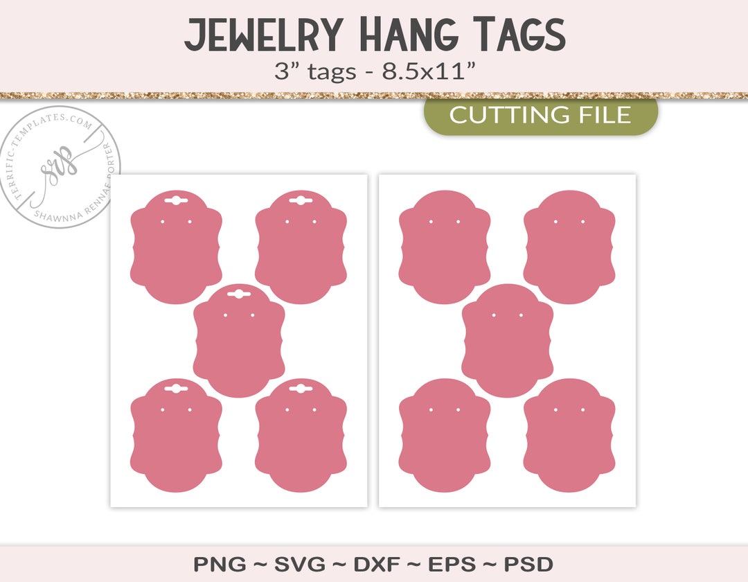 Dangle Earring Display Template, 3 Jewelry Hang Tag Packaging, Jewelry ...