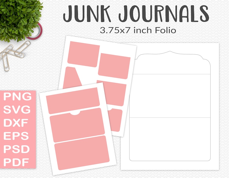 Folio Set Template Folding Junk Journal Folio Printable - Etsy