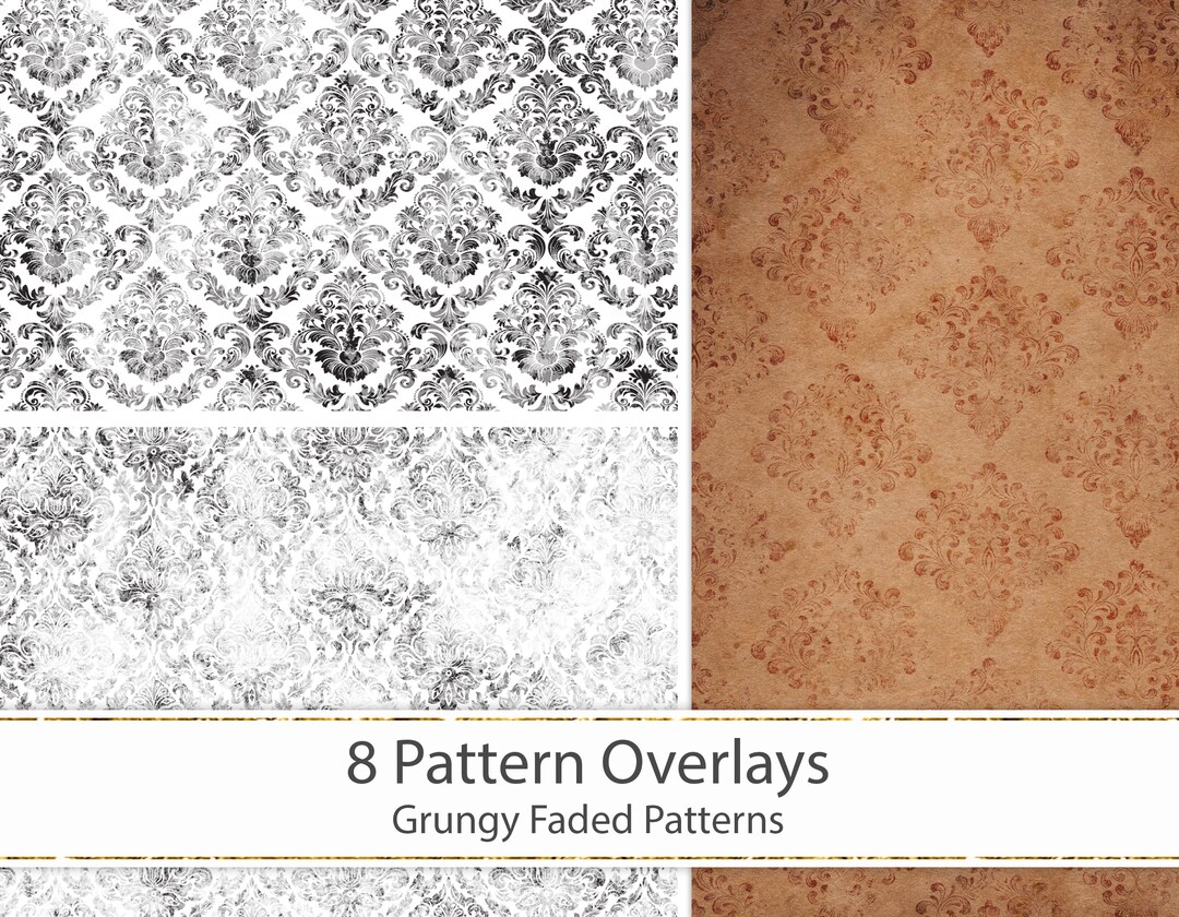 Grungy Pattern Overlays PNG Paper Patterns Damask Overlays - Etsy
