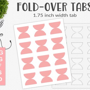 Tabs Template Blank Fold-over Tabs Svg Cut File Planner - Etsy UK