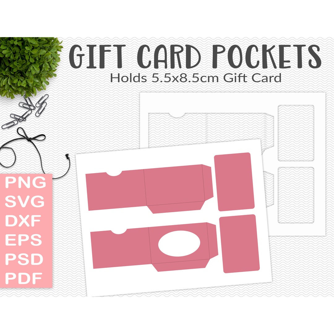 Gift Card Pocket Template Party Printable Craft Template - Etsy