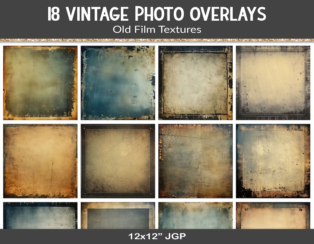 Vintage Photo Overlays, Old Film Textures, Photoshop Overlays, Dust ...