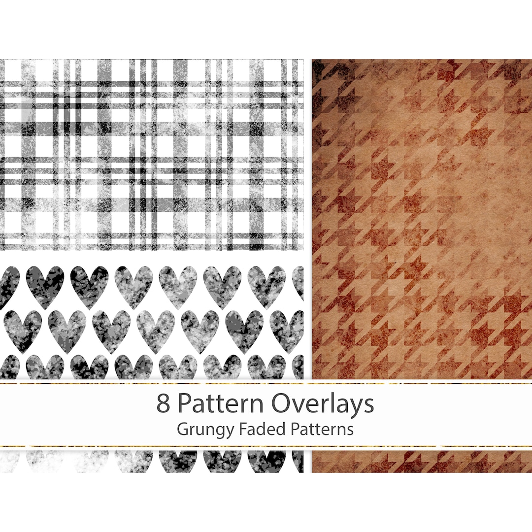Grungy Pattern Overlays PNG Paper Patterns Faded Overlays - Etsy