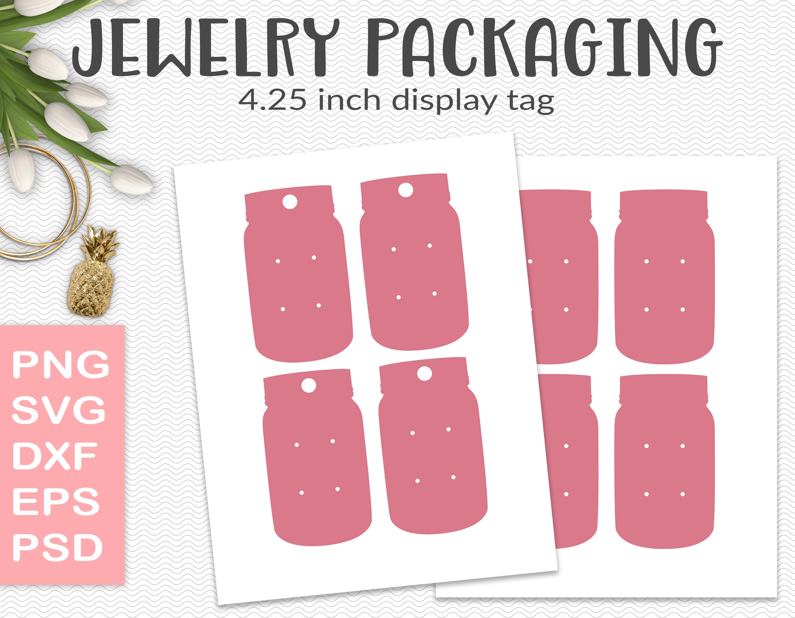 Earring Display Template 4 Jewelry Hang Tag Packaging - Etsy