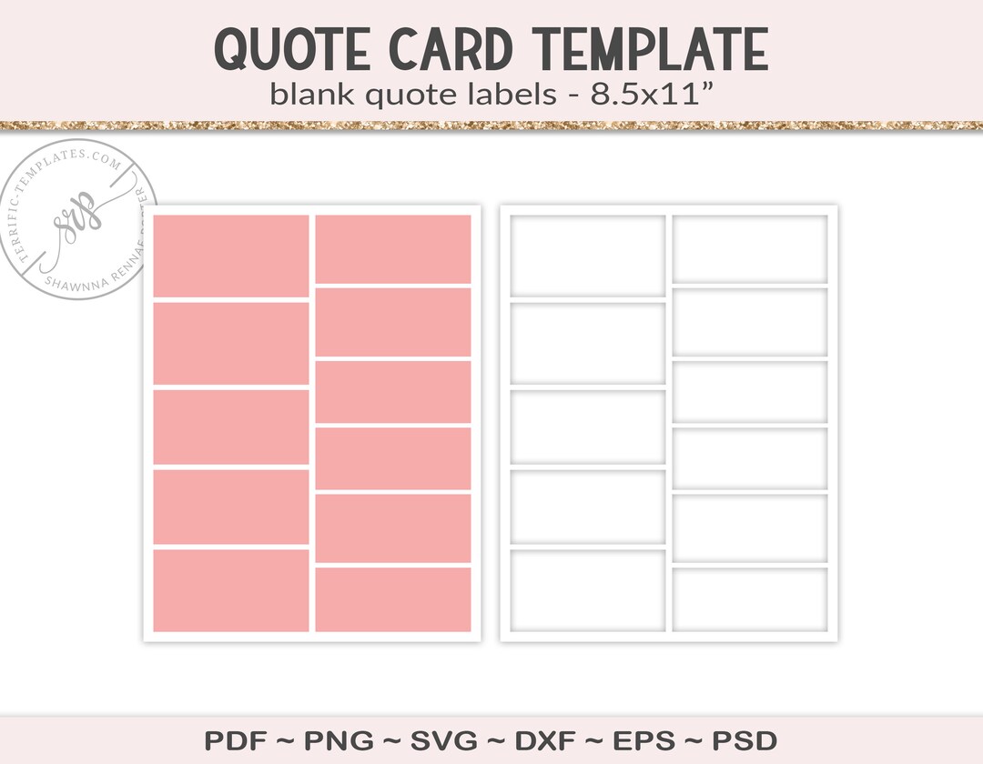 Word Strips Template, Printable Quotes Layout, Svg Cut File Junk ...