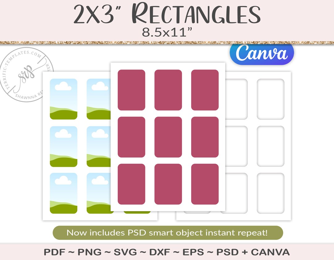 3x2 Rounded Label Tag Template Sticker Sheet Printable - Etsy