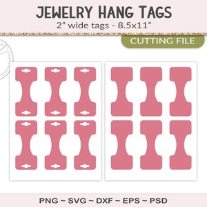 Necklace or Bracelet Display Template, 2" Wide Jewelry Hang Tag ...