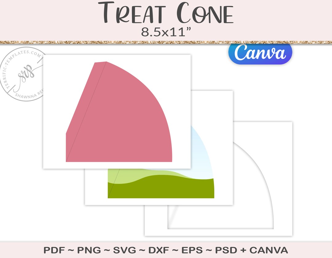Treat Cone Template Party Printable Party Decor Hanging - Etsy